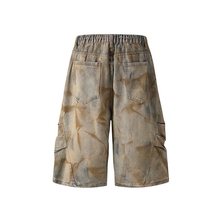 Quần short denim nam Trail Echo mùa hè mới của Mỹ retro phù hợp với phong cách đất hoang quần ...