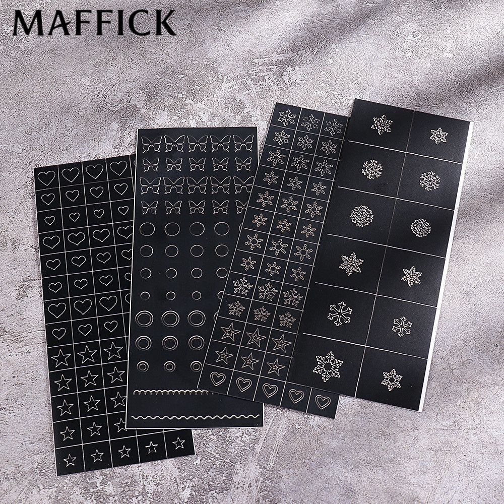 Mẫu miếng dán móng tay phun sơn rỗng hình phun mực hình bướm ngôi sao ...