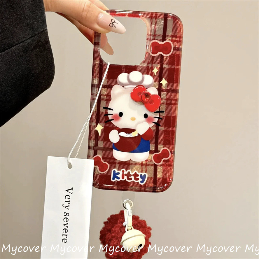 Lưới Đỏ Lễ Hội Baker Kitty Vỏ Tương Thích Cho iPhone 14 13 12 11 15 16 Pro Max Ốp Điện Thoại ...