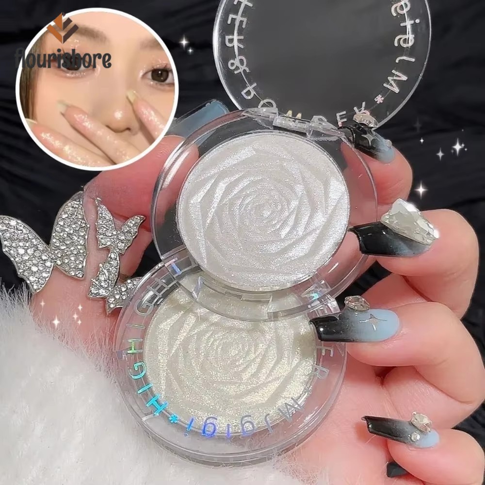 Diamond Highlighter Powder Palette Glitter Face Contour Brighten Makeup ...