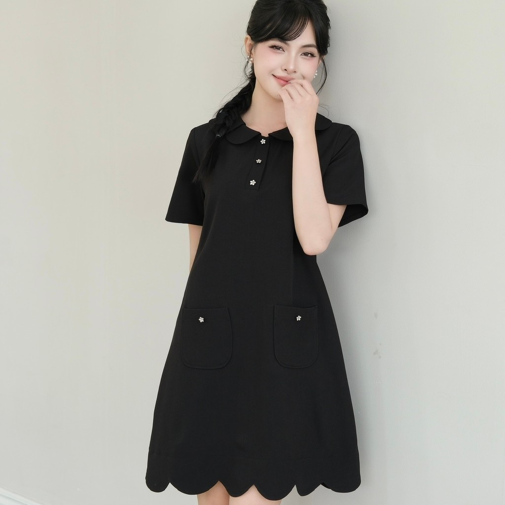 Đầm Emmy - Better EM - đầm suông ngắn tà cách điệu dáng cong - freesize ...