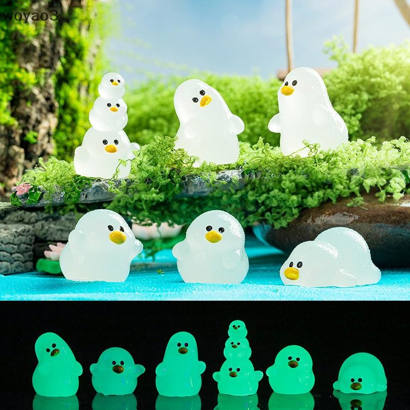 [Woyao3] 1 Cái Mini Dạ Quang Mô Phỏng Mini Vịt Trắng Nhỏ Nhựa Thủ Công ...