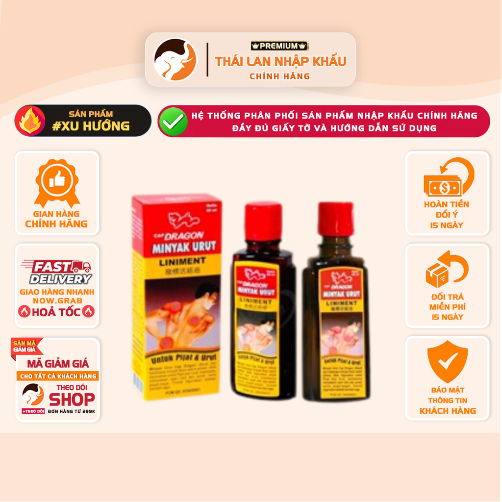 [COMBO 5] Dầu xoa bóp Minyak Urut Cap Dragon 60ml - Thái Lan Chính Hãng ...