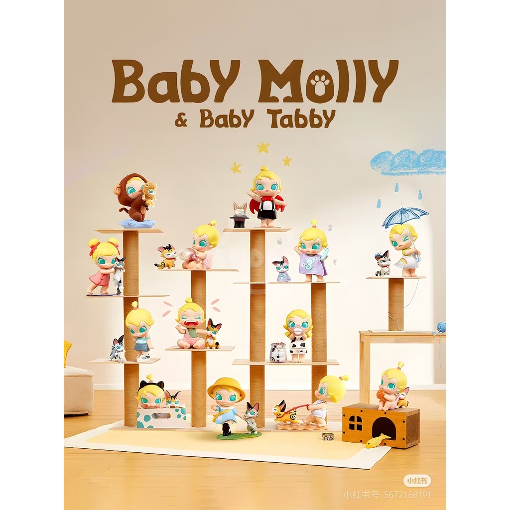 POPMART Molly Cat Fun Series Hộp quà tặng trang trí handmade Blind Box chính thức của Popmart ...