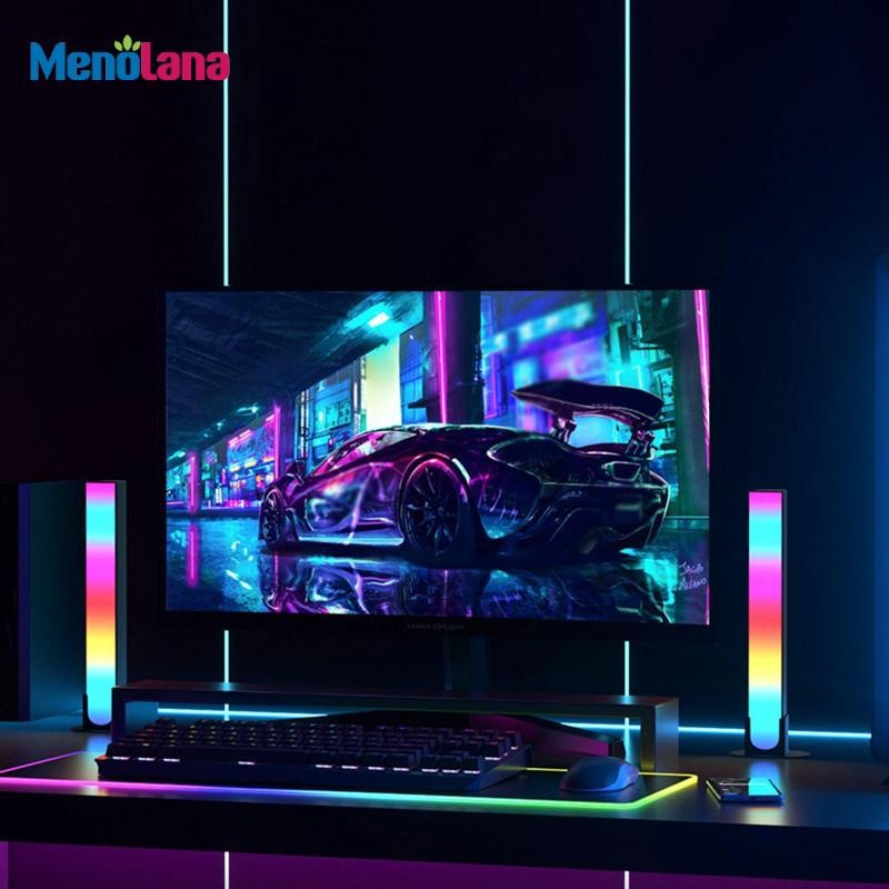2 Miếng Đèn LED RGB Thanh Đèn Xung Quanh Có Điều Khiển Trang Trí Bàn ...