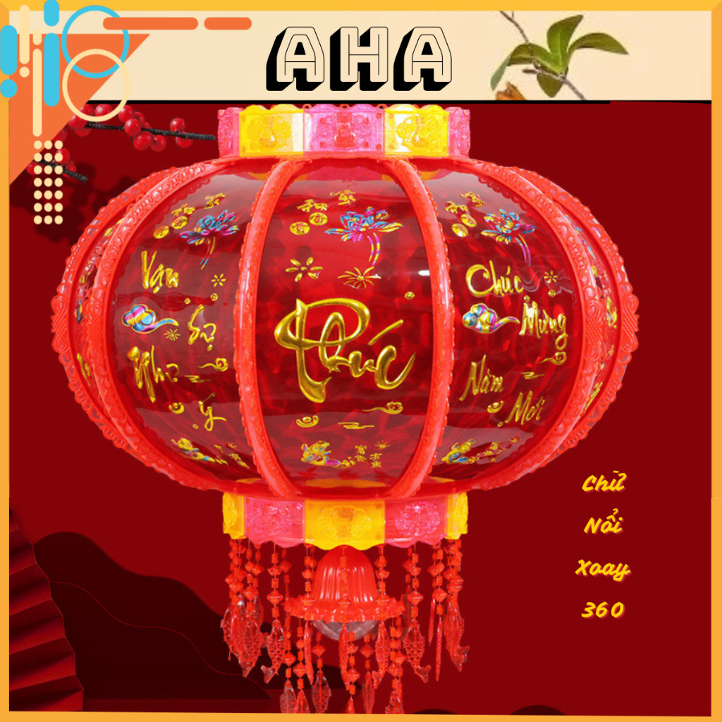 Đèn Lồng xoay 360 Đèn led xoay 360 cầu điện xoay 360 lồng đèn trang trí tết đèn kéo quân Trang ...