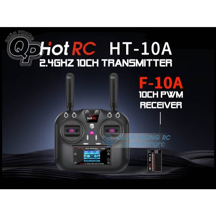 Tay Điều Khiển Cho Máy Bay Điều Khiển, Xe Và Tàu HOTRC HT-10A 10CH 2.4G + Rx F-10A | Shopee Việt Nam