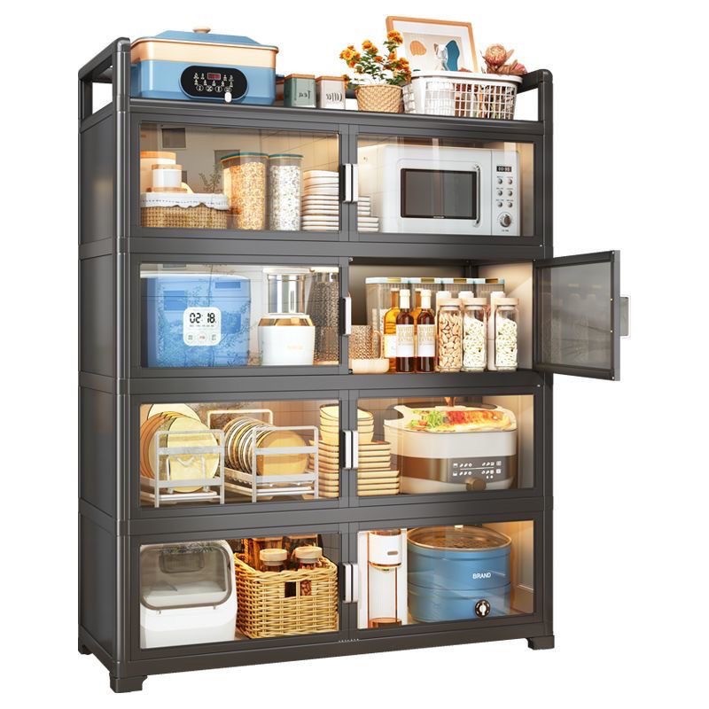 Kitchen Cabinet Microwave Oven Cabinet Kitchen Storage Racks Shelf with ...