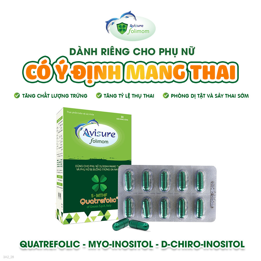 Bổ trứng đều kinh tăng khả năng thụ thai tự nhiên Avisure Folimom công ...