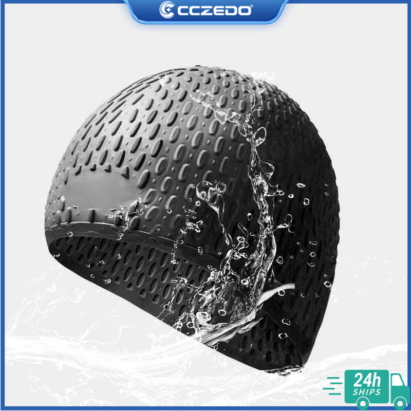 CCZedo Swimming Cap New Silicone Fashion Swimming Pool Cap Waterproof ...