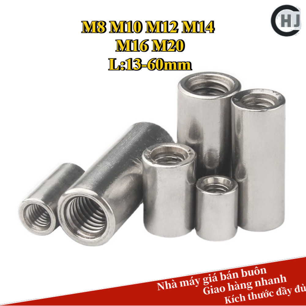 M8 M10 M12 M14 M16 M20 Ống nối ty ren inox - Nối ren INOX 304 [HJC-WDY ...