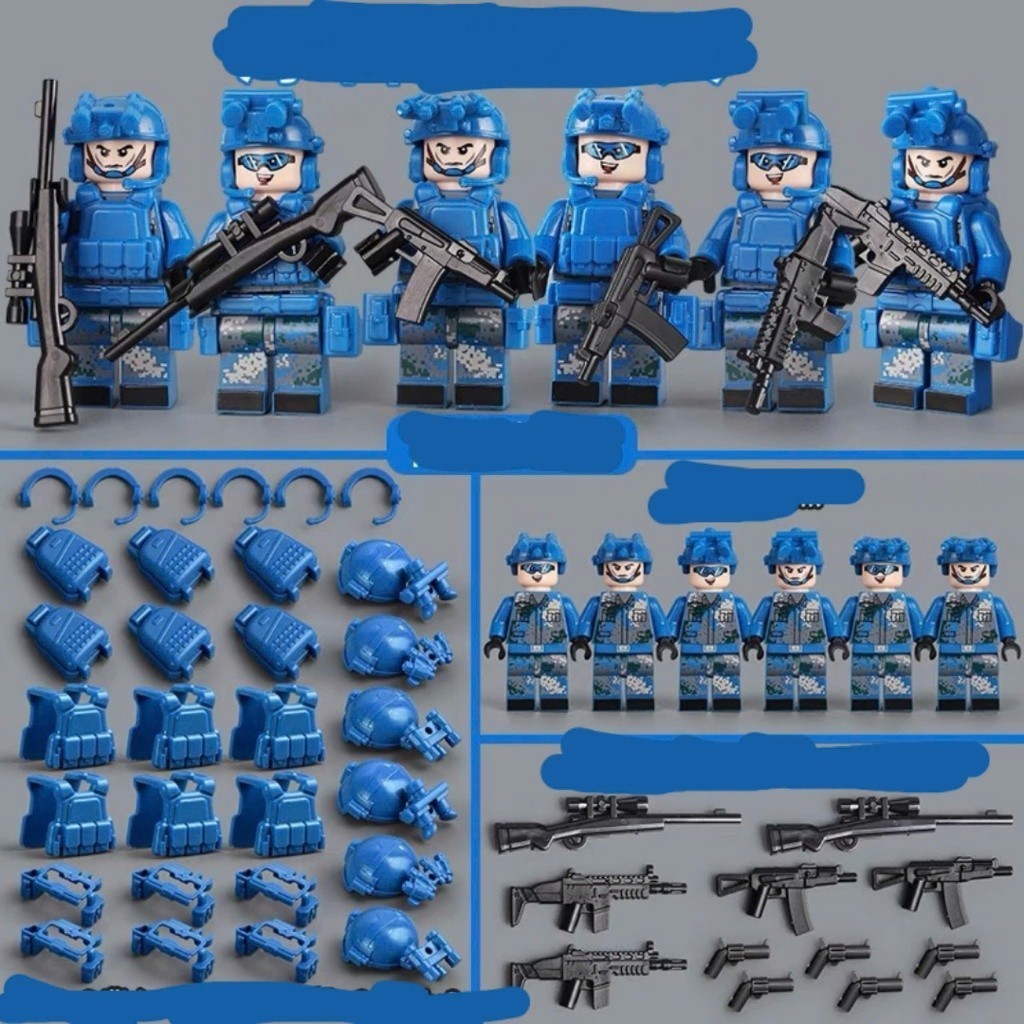 Đồ chơi lắp ráp le gou swat army mô hình lắp ghép quân sự minifigures ...