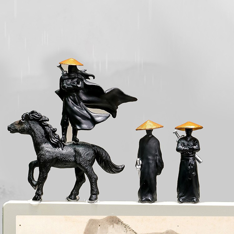 4 Chiếc Trang Trí Ô Tô Đồ Trang Trí Trung Quốc Kung Fu Swordsman Mini ...