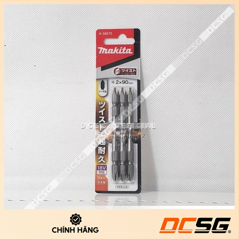 Mũi vít Torsion bạc 2 đầu 1/4" PH2x90mm Makita A-59570 (1 mũi) | DCSG ...