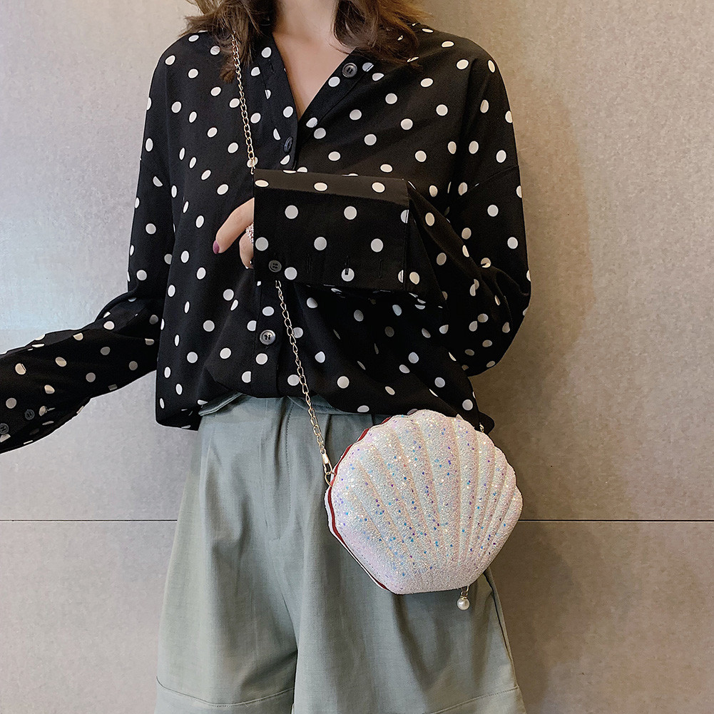 Túi Shell Satchel Dây Kéo Thời Trang Nữ Kim Sa Lấp Lánh Dễ Thương Có ...