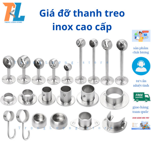 Pass, giá đỡ, thanh treo quần áo inox cao cấp ,pass đỡ thanh rèm cửa ...