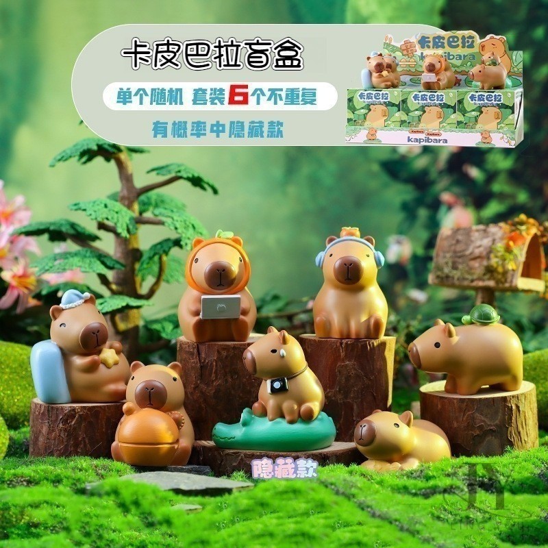 [BLIND BOX] 1 mô hình ngẫu nhiên Chuột lang Capybara sở thú - h2t toy ...