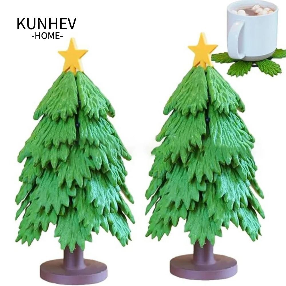 Bộ Trivets Hình Cây KUNHEV, Bộ Coaster Cây Giáng Sinh Cách Nhiệt Màu ...