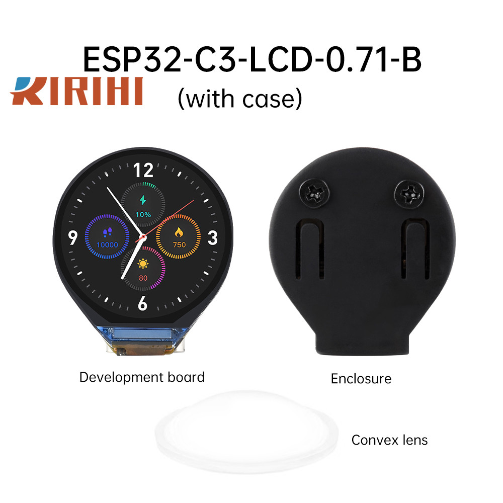 RIRIHI Bảng phát triển LCD IPS tròn ESP32-C3 0.71 Inch Độ phân giải 160 ...