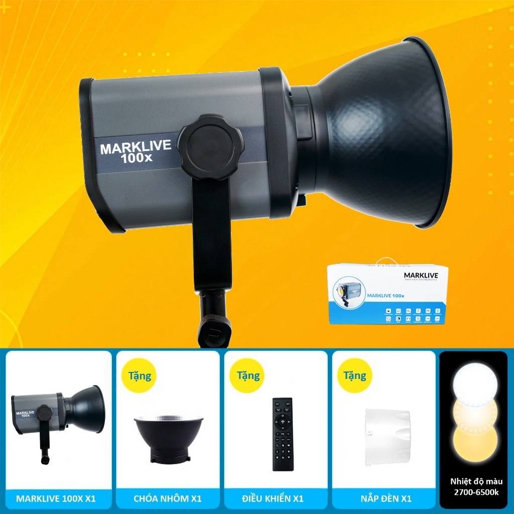 Đèn Livestream Chuyên Nghiệp MARKLIVE 100X Đèn Chụp Ảnh Quay Phim Studio Công Xuất Thực 100w ...