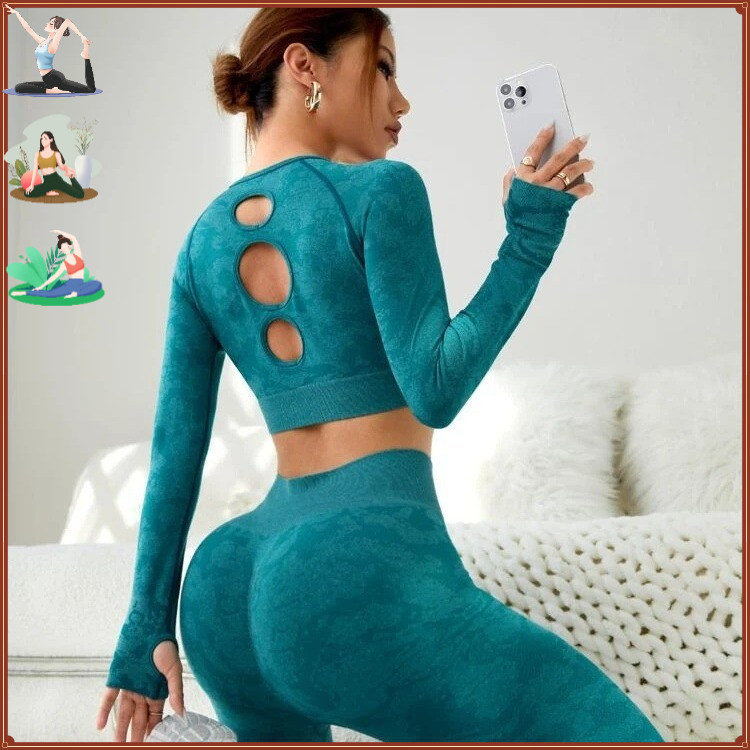 [Hàng tại chỗ] đồ Tập yoga đồ tập đồ tập gym nữ Bộ đồ thể thao Đẹp Dài ...