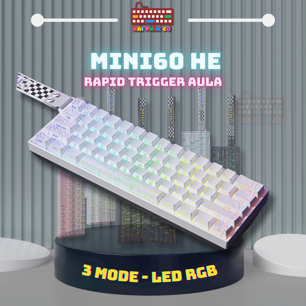 [HOẢ TỐC] BÀN PHÍM RAPID TRIGGER AULA MINI60 HE | 8K POLLING RATE | 3 MODES KẾT NỐI | PIN 4000 ...