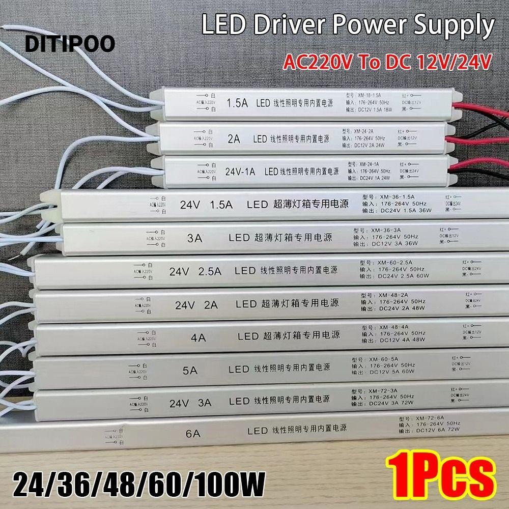 Ditipoo 1 Cái Bộ Nguồn Trình Điều Khiển LED, 24W 36W 48W 60W 100W Bảng Quảng Cáo Bộ Phận Nguồn ...