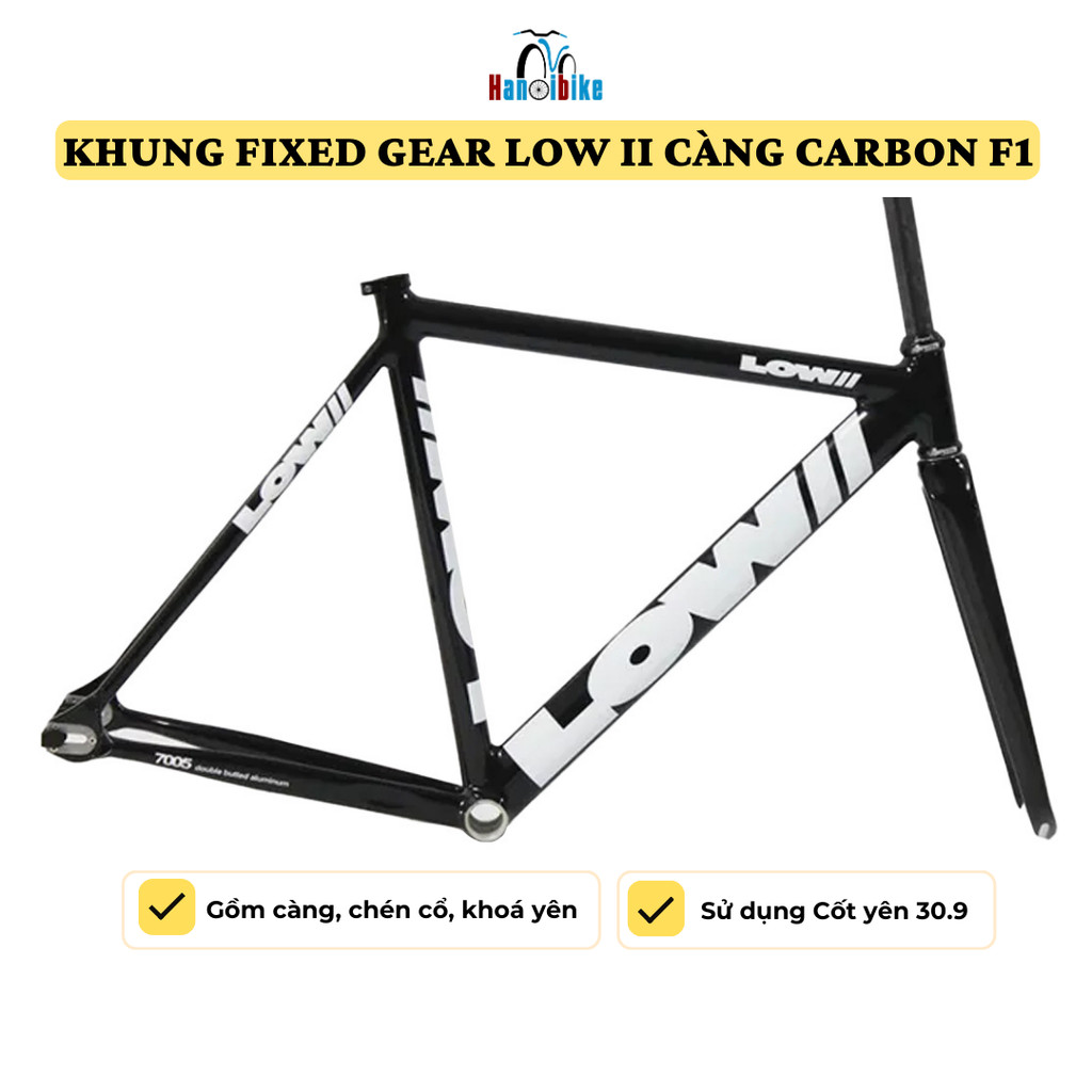 Khung đạp xe Fixed Gear LOW II càng carbon - F1 | Shopee Việt Nam