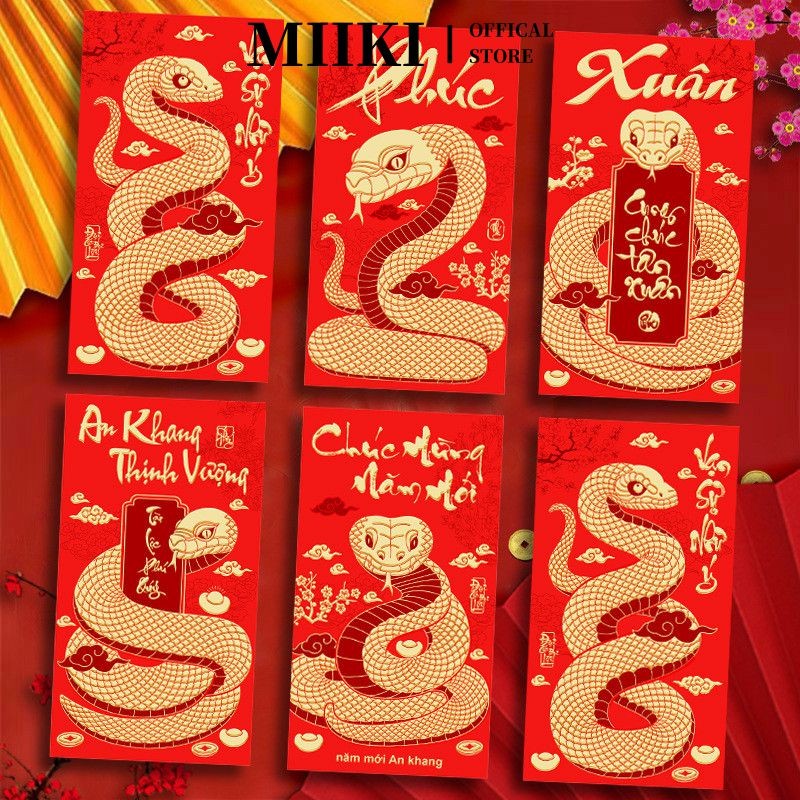 EELHOE Set Of 6 Vietnam Red Envelopes With 3d Embossed Printing 2025 ...