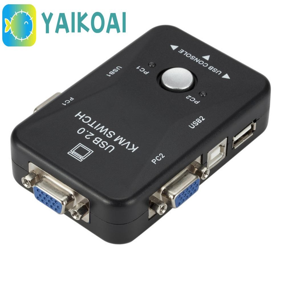 Công tắc GLENES 2 cổng VGA KVM, Bộ chuyển đổi KVM USB 2.0 Bộ chia công tắc KVM, Công tắc nút thủ ...