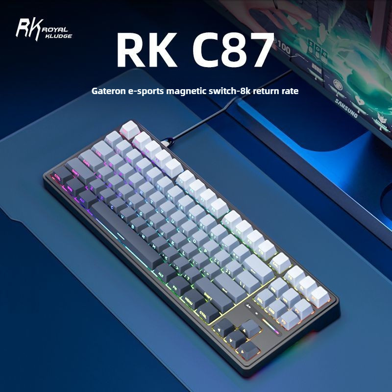 Rk C87 Công tắc từ tính Bàn phím cơ RGB 8K RT Kích hoạt nhanh 88 phím Có dây Độ trễ thấp Full ...