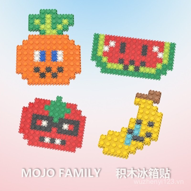 Khối xây dựng Mayday MOJO, nam châm tủ lạnh, loạt trái cây, khối xây ...