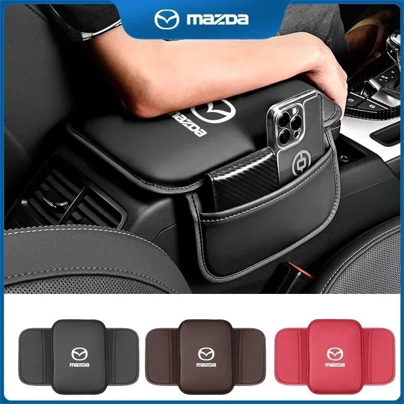Tấm lót hộp tựa tay ô tô Couro, Thảm tựa tay, Bolso de armazenamento para Mazda 2 3 5 M5 Ms CX4 ...