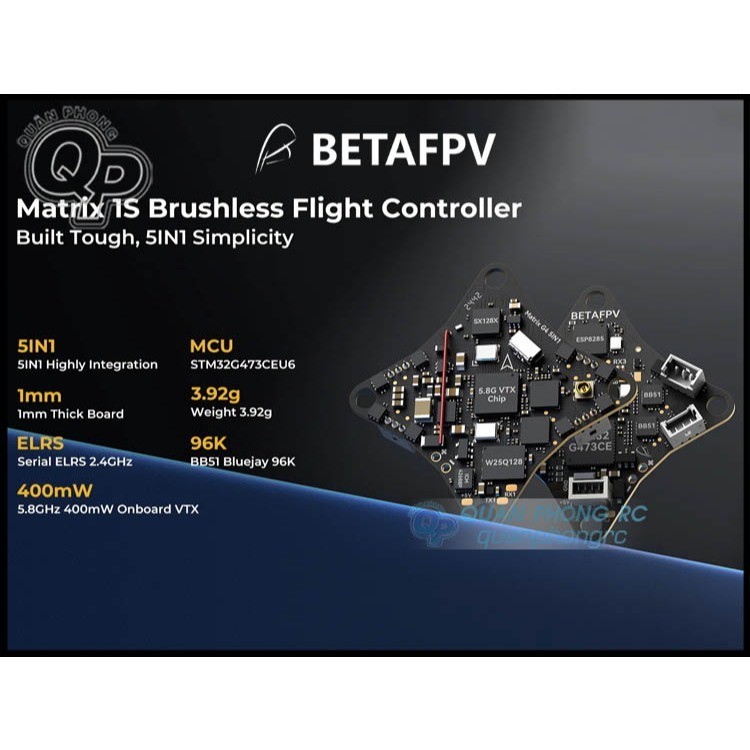 BETAFPV Matrix 1S Brushless Flight Controller 5in1 ELRS | Shopee Việt Nam