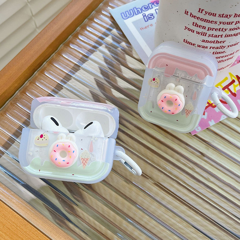 - Eclectic - Hộp đựng tai nghe Bluetooth Donut màu hồng phù hợp với ...