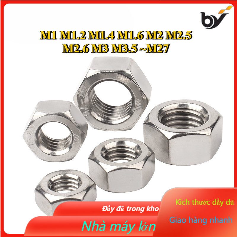 Đai Ốc, Tán Dẹp, Tán Ecu Inox 304/Đen Inox 304 Dùng Cho Bulong Loại Tốt M1 M1.2 M1.4 M1.6 M2 M2 ...