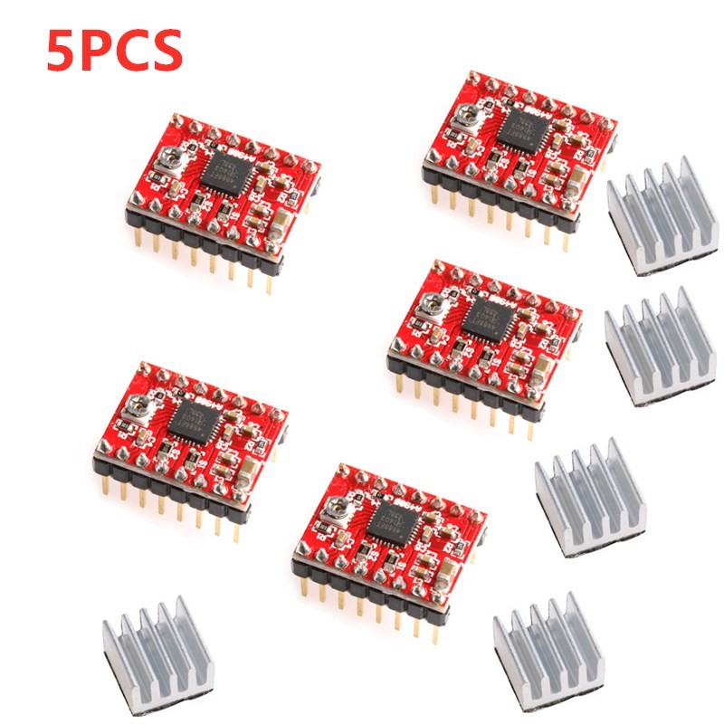 5 Chiếc A4988 Bước Dính Stepper Driver + Tản Nhiệt Cho Reprap 3D Bộ ...