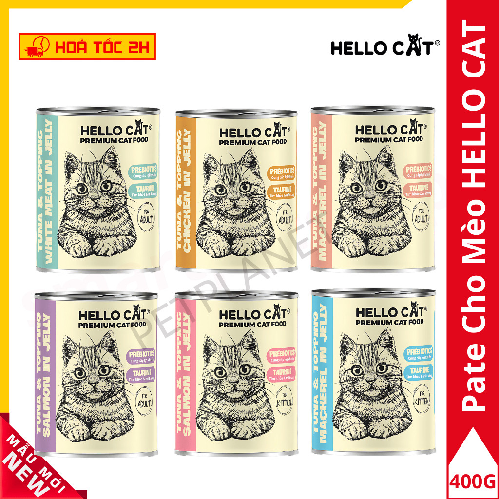 [HOẢ TỐC] Pate Cho Mèo HELLOCAT 400G Pate Cho Chó và Mèo Mọi Lứa Tuổi Trong Thạch Hello Cat Tuna ...