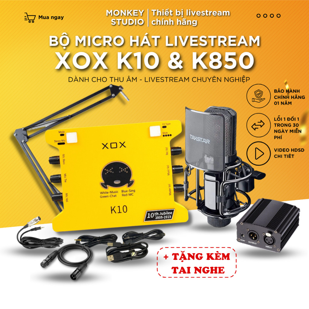Mic Thu Âm | Micro Livestream SoundCard XOX K10 2020 & Mic TAKSTAR K850 ...