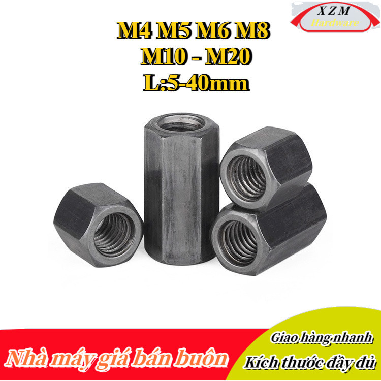 Ống nối ty ren lục giác Thép carbon - Nối ren，Đai ốc nối M4 M5 M6 M8 ...