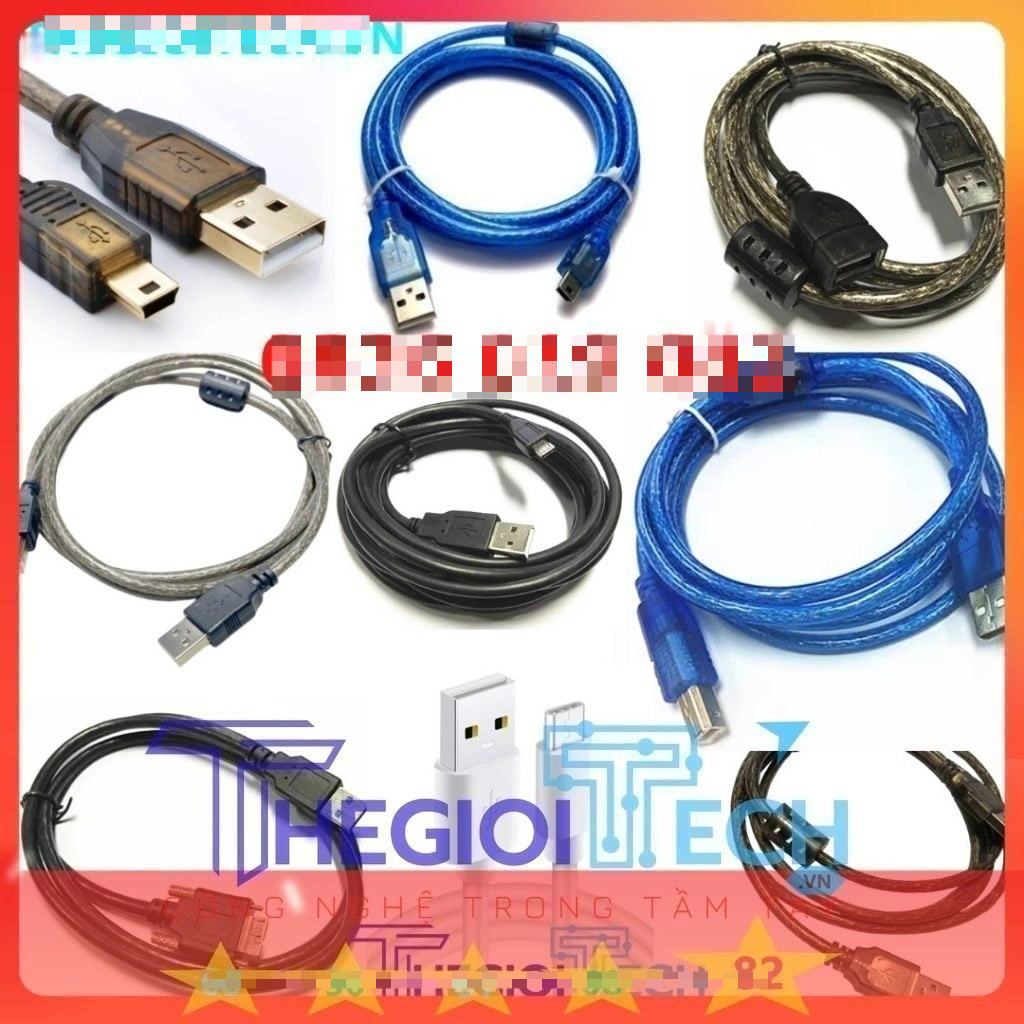TH Dây Cáp kết nối USB 2.0 3.0 Micro Mini USB type A B C lập trình Dữ ...