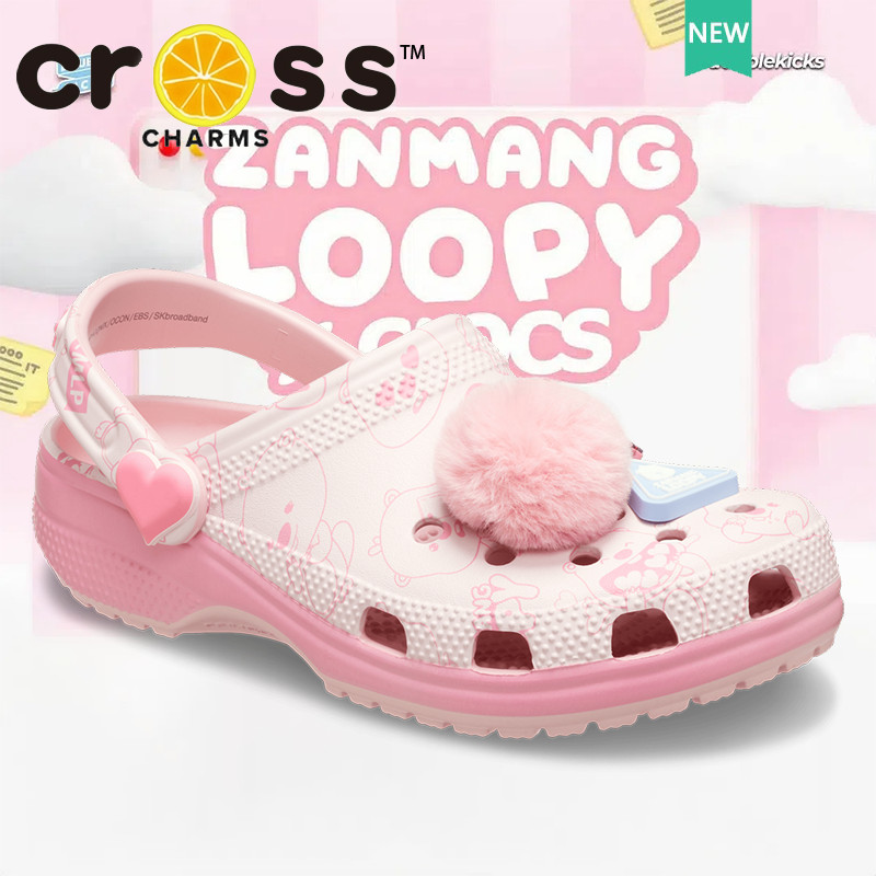 dép crocs nữ chính hãng Loopy Classic Clog giày hồng sandal đi biển ...