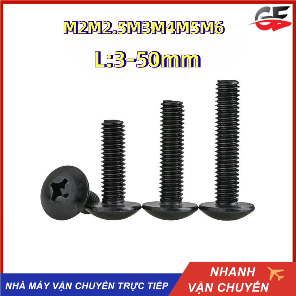 M2M2.5M3M4M5M6 Vít Đầu Dẹt Bằng/Bulong Đầu tròn/Bulong đầu dù /Bulong chỏm cầu nhỏ Thép carbon ...