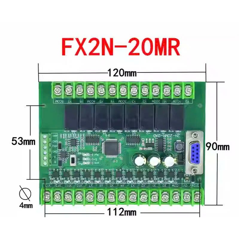 PLC JX FX2N 20MR: 12 Input 8 Output Relay, RS485 2AD, RS232 DB9,GX Works2 Mitsubishi Board Mạch ...