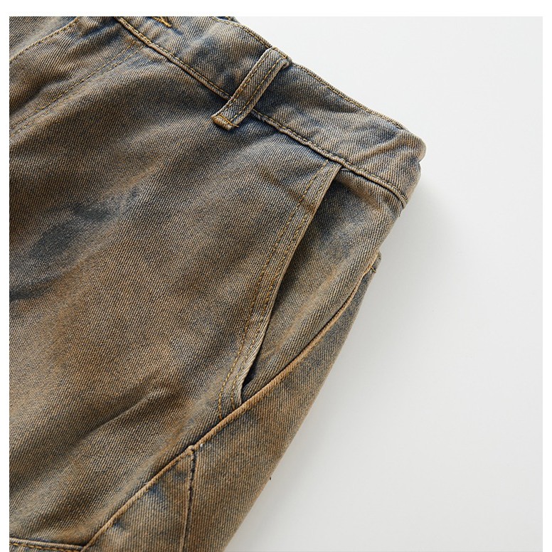 Quần short denim nam Trail Echo mùa hè mới của Mỹ retro phù hợp với phong cách đất hoang quần ...