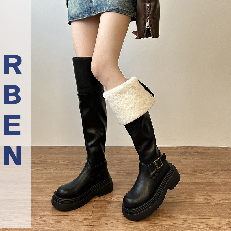 RENBEN Giày bốt phong cách Anh cổ điển dành cho nữ mùa xuân và mùa thu Giày hiệp sĩ đế dày mới ...