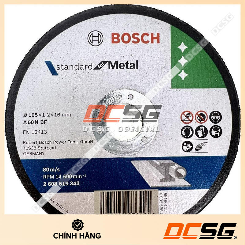 Đá cắt sắt 105x1.2x16mm Standard for Metal Bosch 2608619343 | DCSG ...