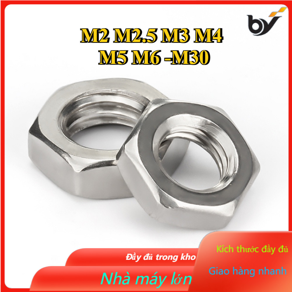 Đai ốc siêu mỏng ，Tán Dẹp, Tán Ecu inox 304/316 Dùng Cho Bulong Loại Tốt （Chủ đề tỉ mỉ） M2 M2.5 ...