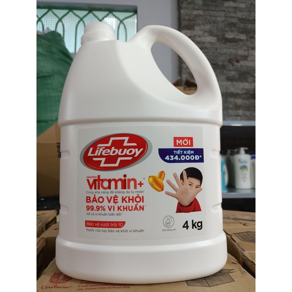 Nước rửa tay Lifebuoy can 4kg siêu tiết kiệm DATE MỚI - an toàn đến sức ...