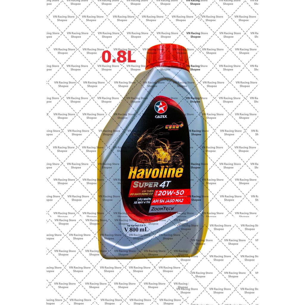 Dầu nhớt xe máy số Caltex Havoline Super 20W50 4T 800ml ( 0.8L ) - VN Racing Store | Shopee Việt Nam